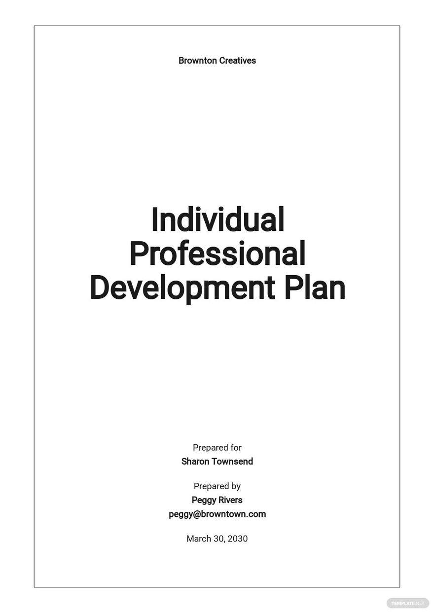 School Professional Development Plan Template - Google Docs, Word ...