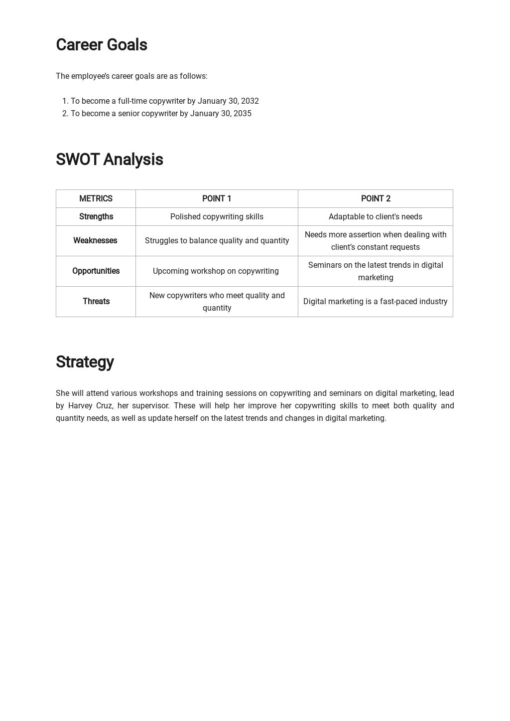 Free Sample Professional Development Plan Template - Google Docs, Word ...