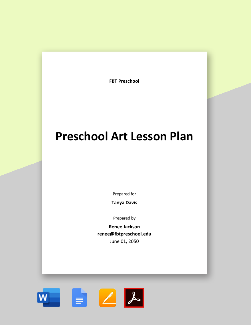 Free Art Lesson Plan Template - Google Docs, Word, Apple Pages, PDF ...