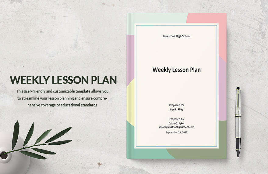 High School Weekly Lesson Plan Template Google Docs Word Apple 