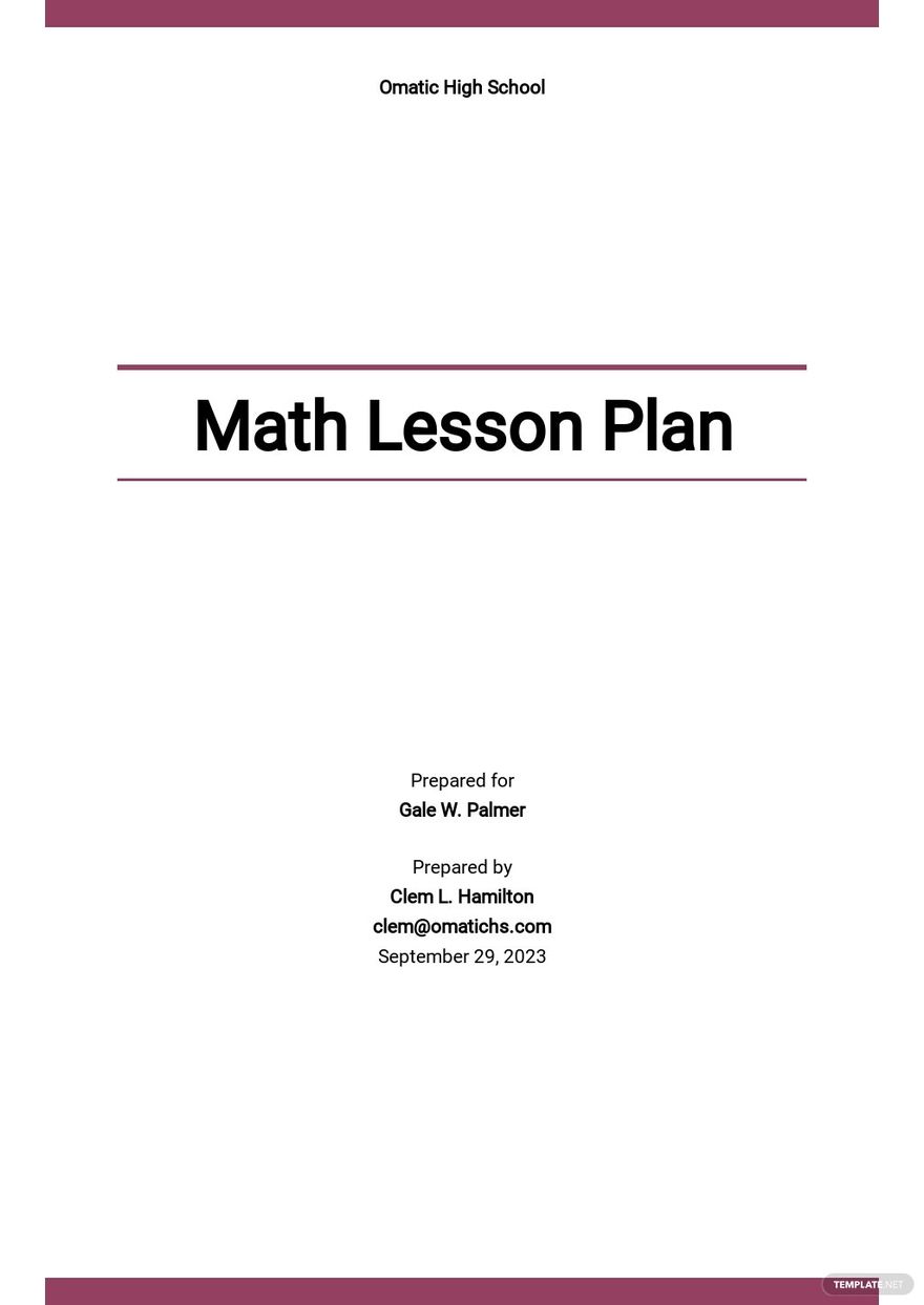High School Weekly Lesson Plan Template - Google Docs, Word, Apple ...