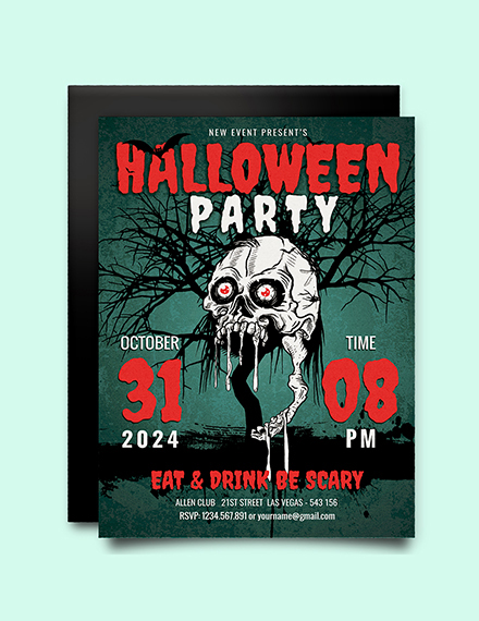 Free Scary Halloween Party Invitation