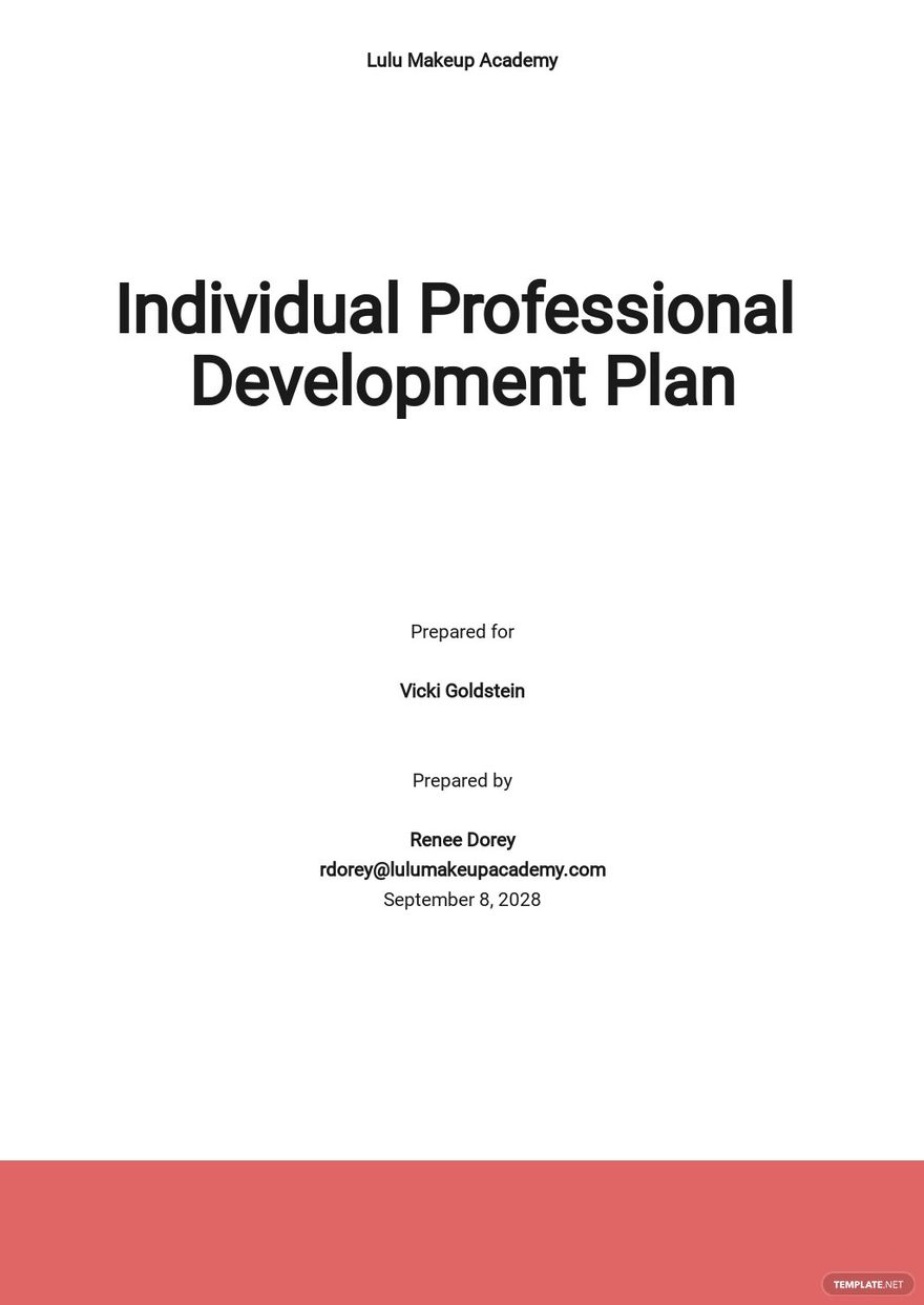 School Professional Development Plan Template - Google Docs, Word ...