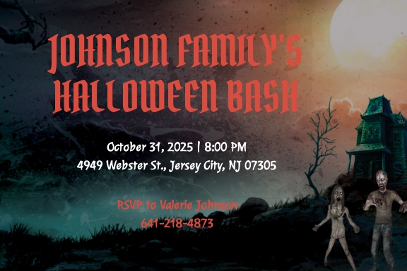 FREE Fright Night Halloween Invitation Template - Word (DOC) | PSD ...