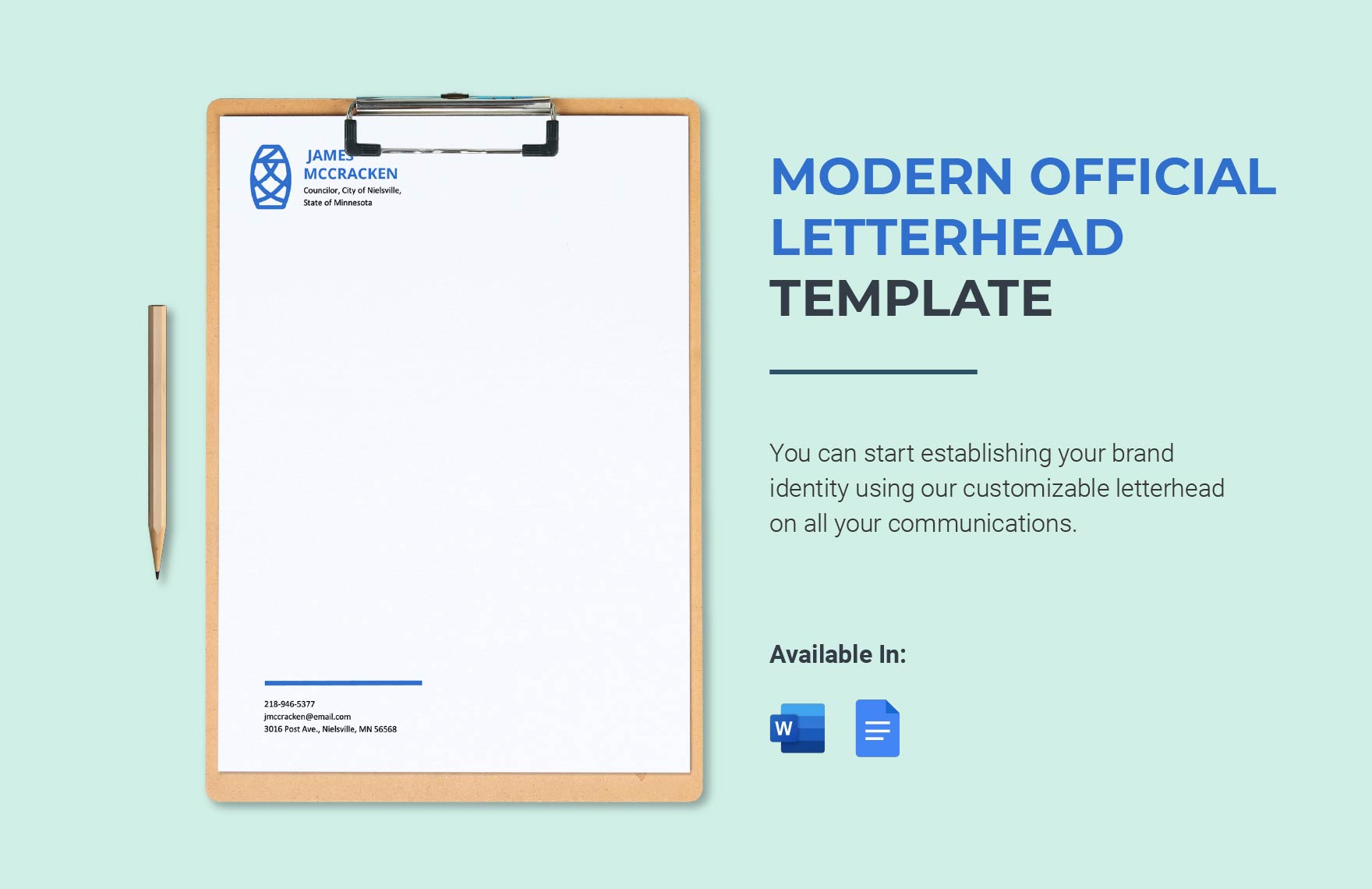 Modern Official Letterhead Template - Download in Word, Google Docs ...