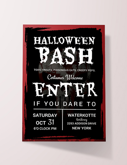 Free Halloween Bash Invitation Sample