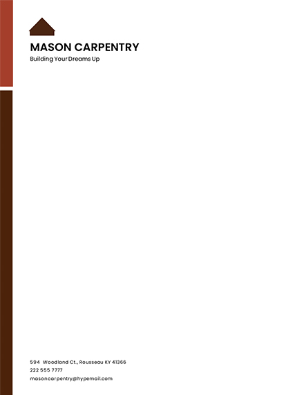 Carpentry Letterhead Template - Google Docs, Word | Template.net