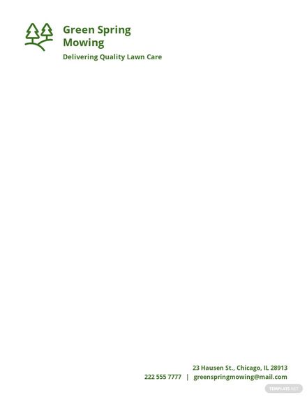 Lawn Care Business Letterhead Template Google Docs Word Template