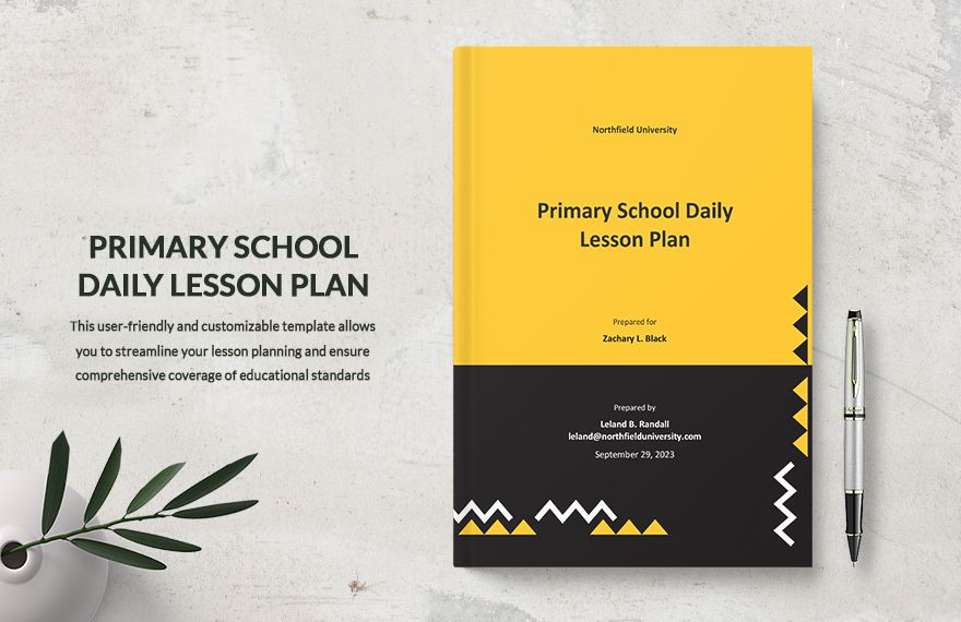 Primary School Daily Lesson Plan Template Word Google Docs PDF 