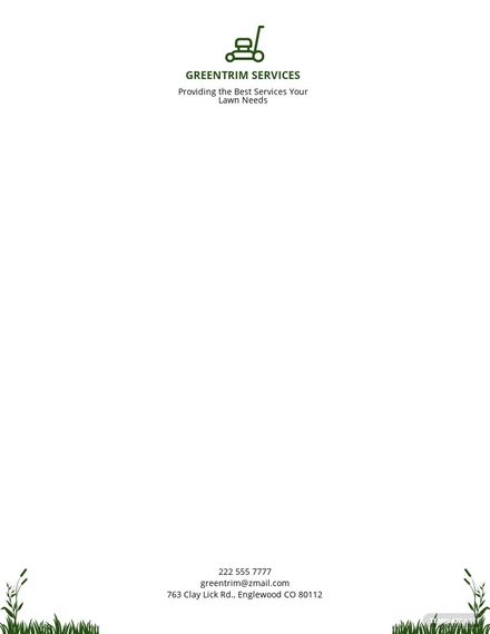 Lawn Care Business Letterhead Template Google Docs Word Template
