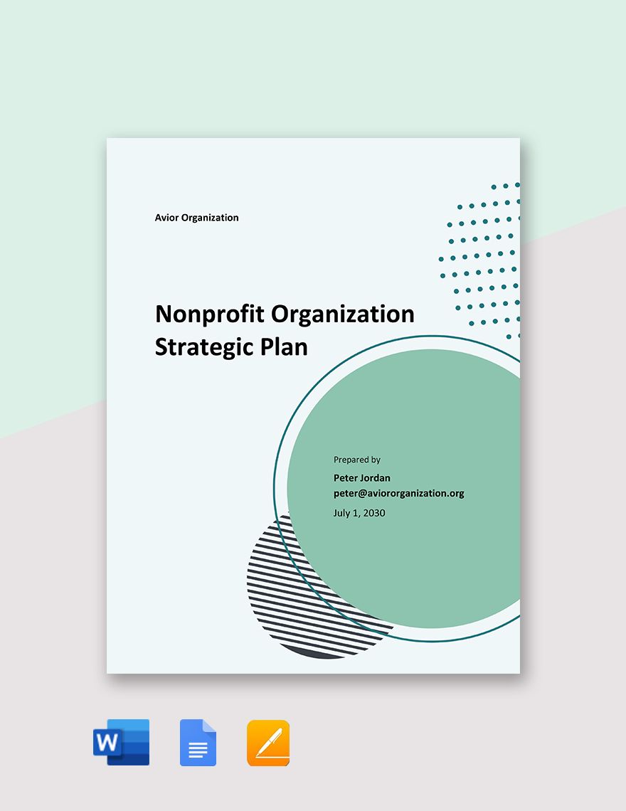Nonprofit Organization Strategic Plan Template Google Docs Word 