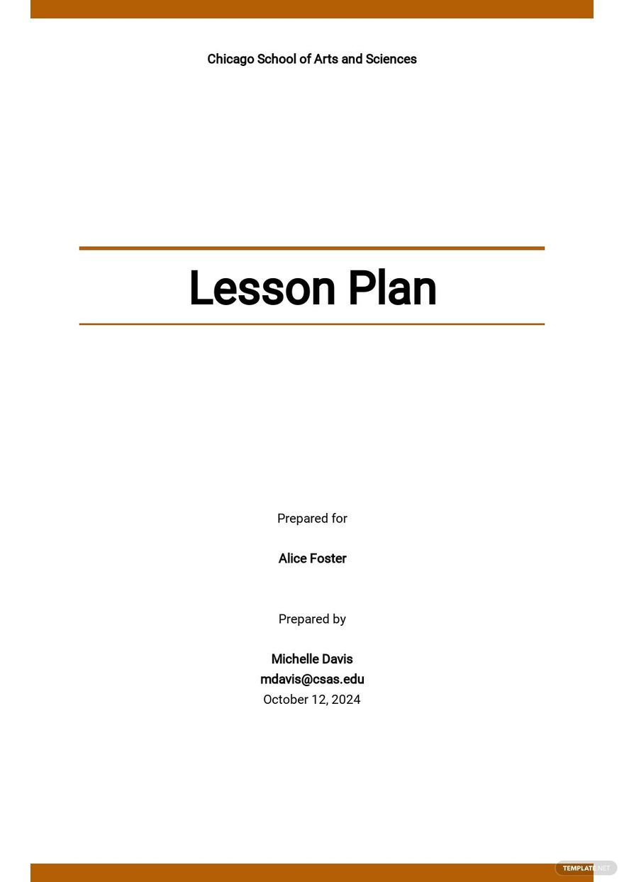 Substitute Teacher Lesson Plan Template Free PDF Google Docs Word 