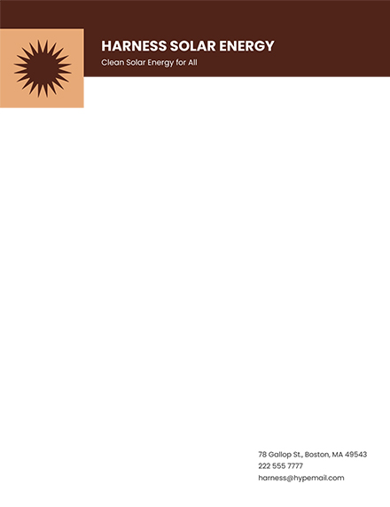 Free Utility & Energy Company Letterhead Template - Google Docs, Word ...