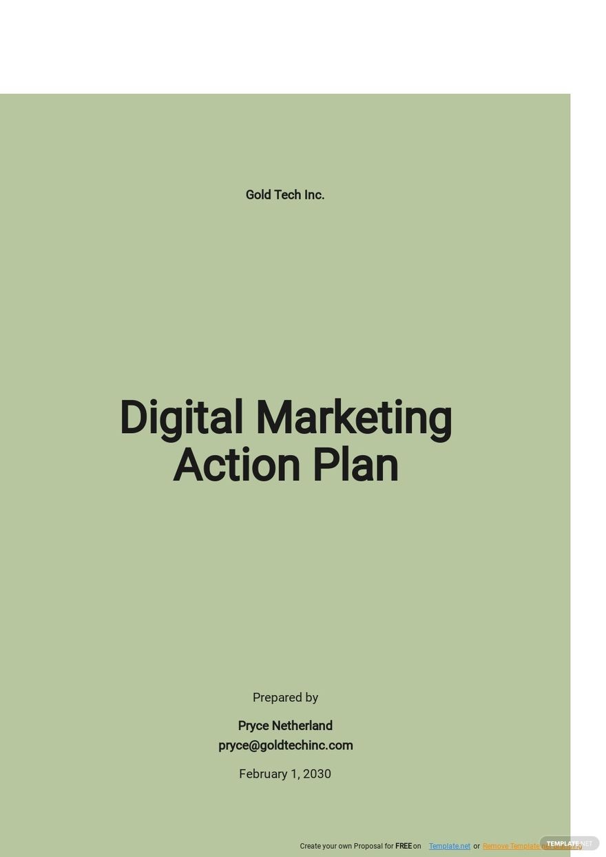 Free Simple Digital Marketing Plan Template - Google Docs, Word, Apple ...