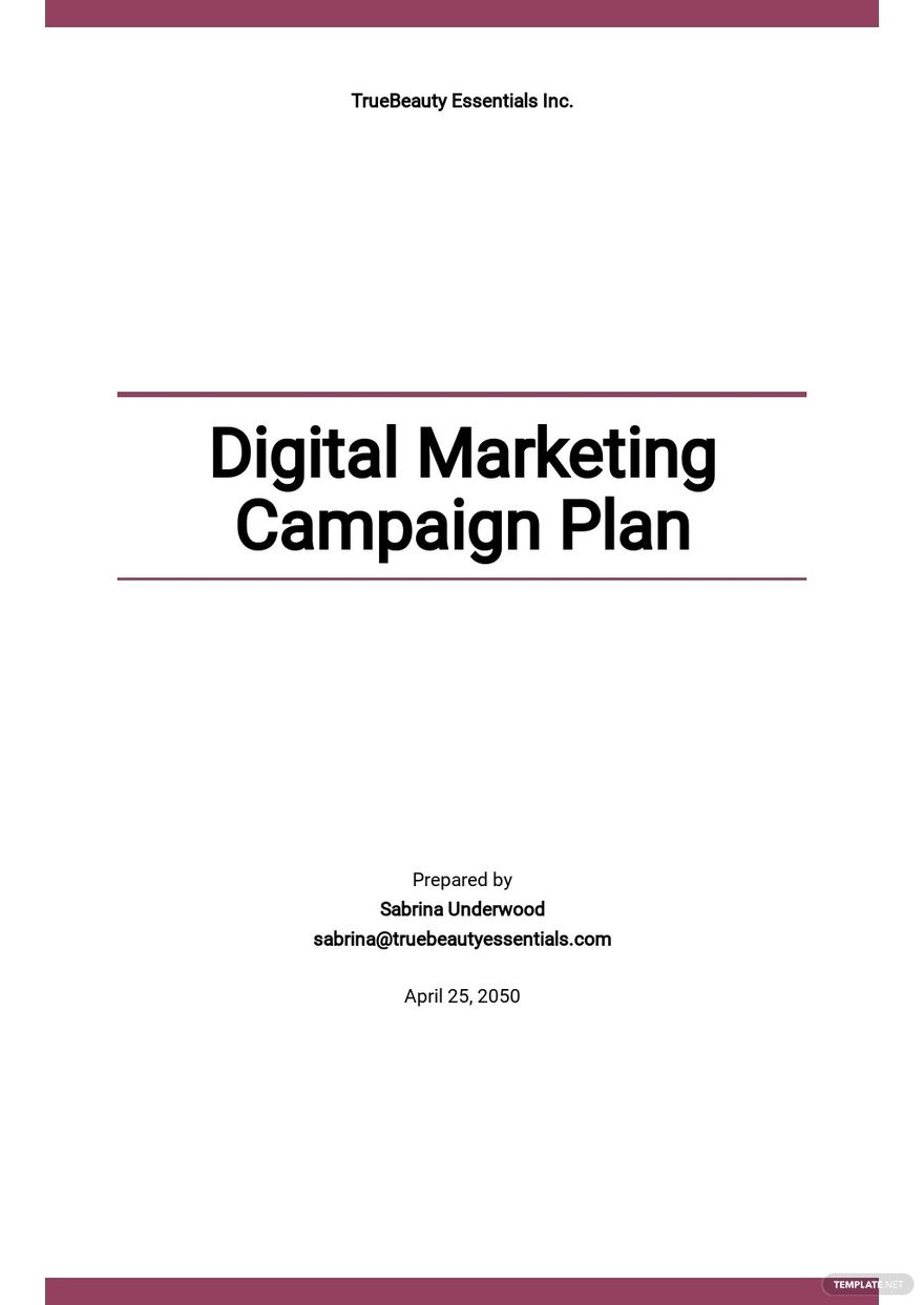 Digital Marketing Business Plan Template - Google Docs, Word, Apple ...