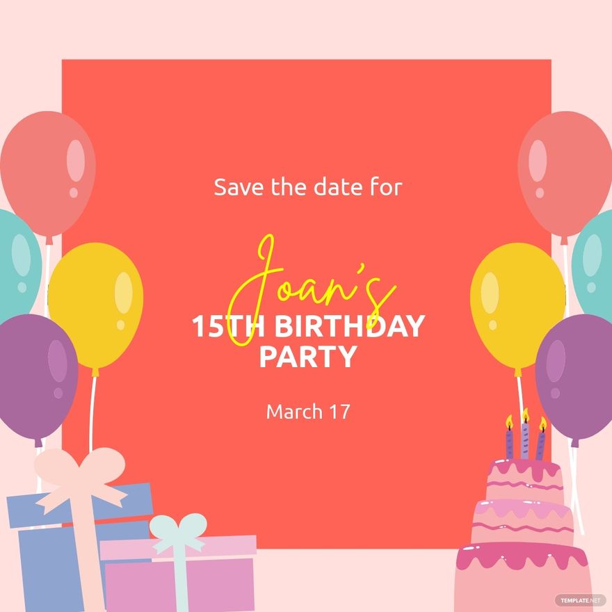 Free Save The Date Party Linkedin Post Template Template