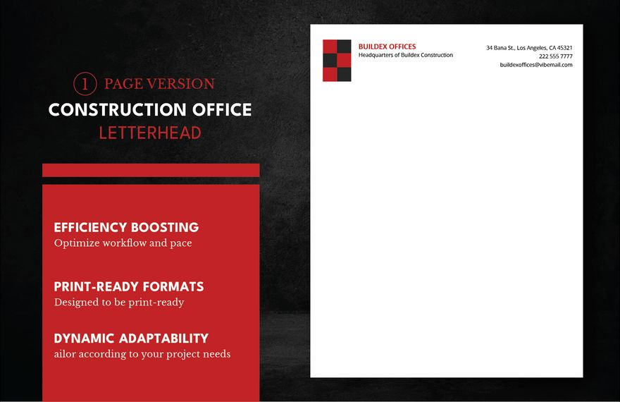Construction Office Letterhead template - Download in Word, Google Docs ...