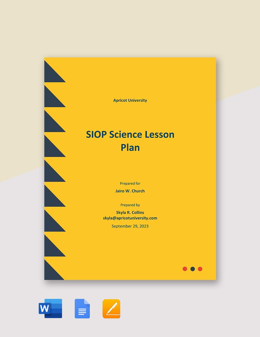 Free SIOP Science Lesson Plan Template Download In Word Google Docs PDF Apple Pages 