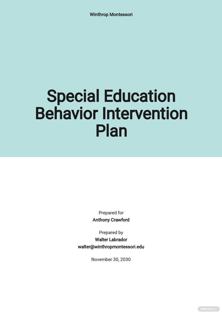 Behavior Change Plan Template - Google Docs, Word, Apple Pages, PDF ...