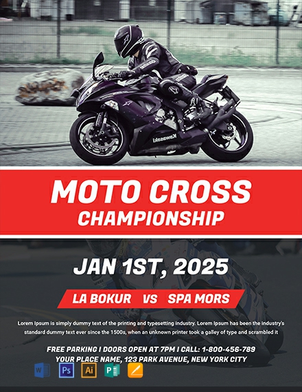 Moto Rally Flyer Template - Download in Word, Google Docs, Illustrator ...