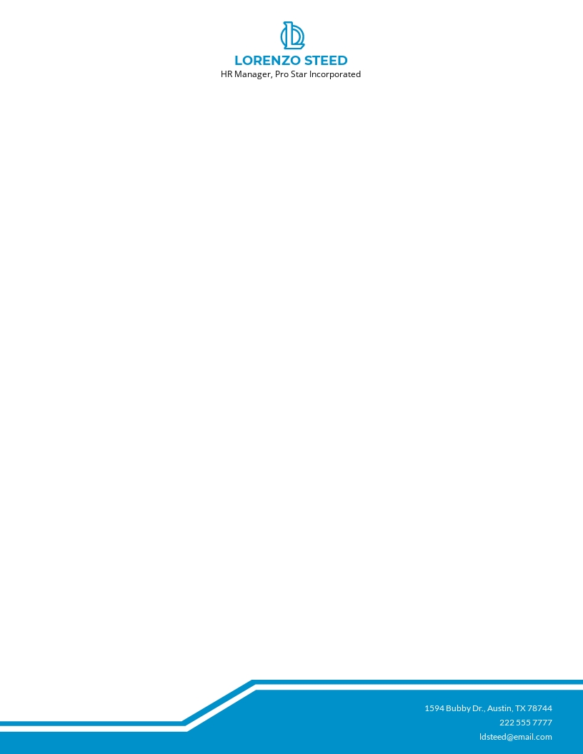 Free Basic HR Letterhead Template