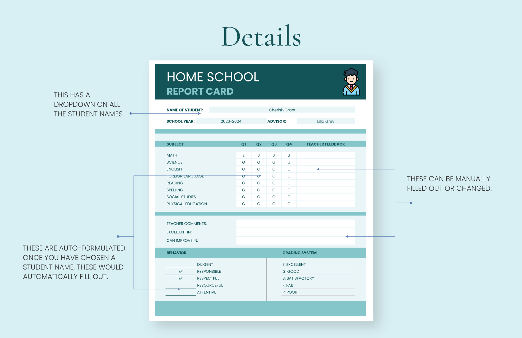 Simple Home School Report Card Template - Download in Word, Google Docs ...