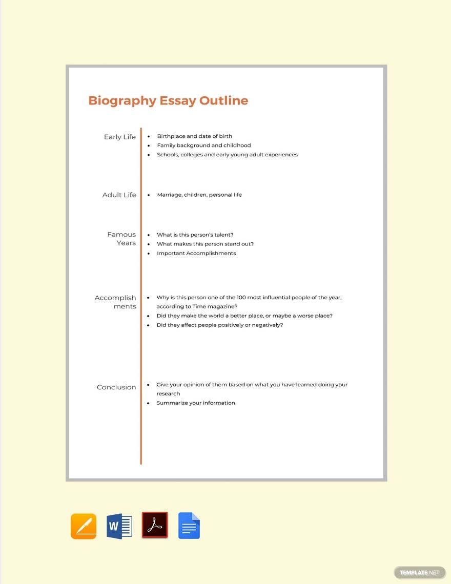 Biography Outline Template