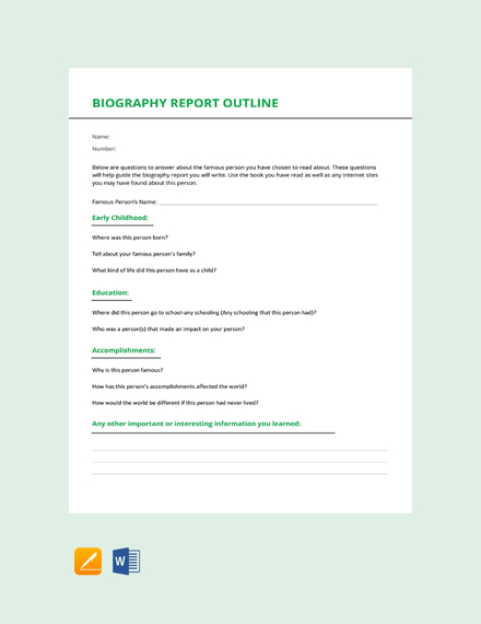 FREE Artist Biography Outline Template - PDF | Word (DOC) | Apple (MAC ...