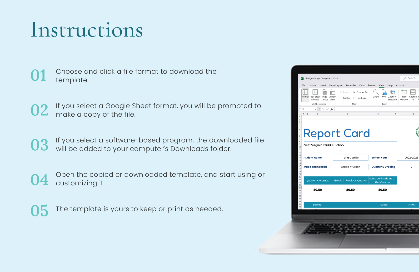 Middle School Report Card Template - Download in Word, Google Docs ...