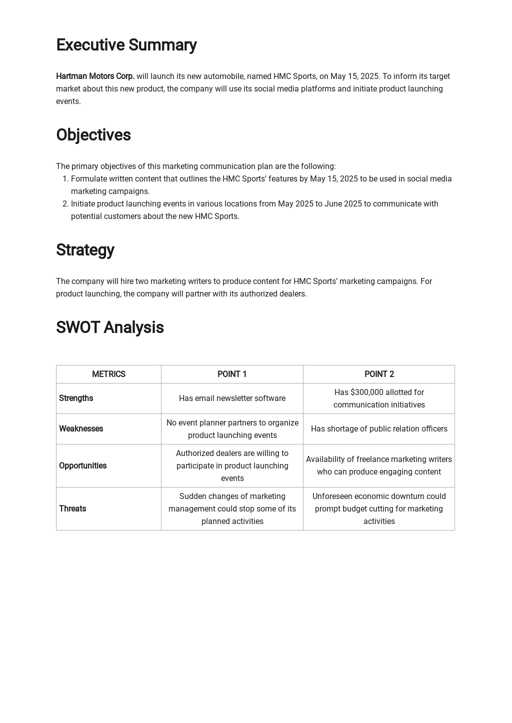Strategic Marketing Communication Plan Template [Free PDF] | Template.net