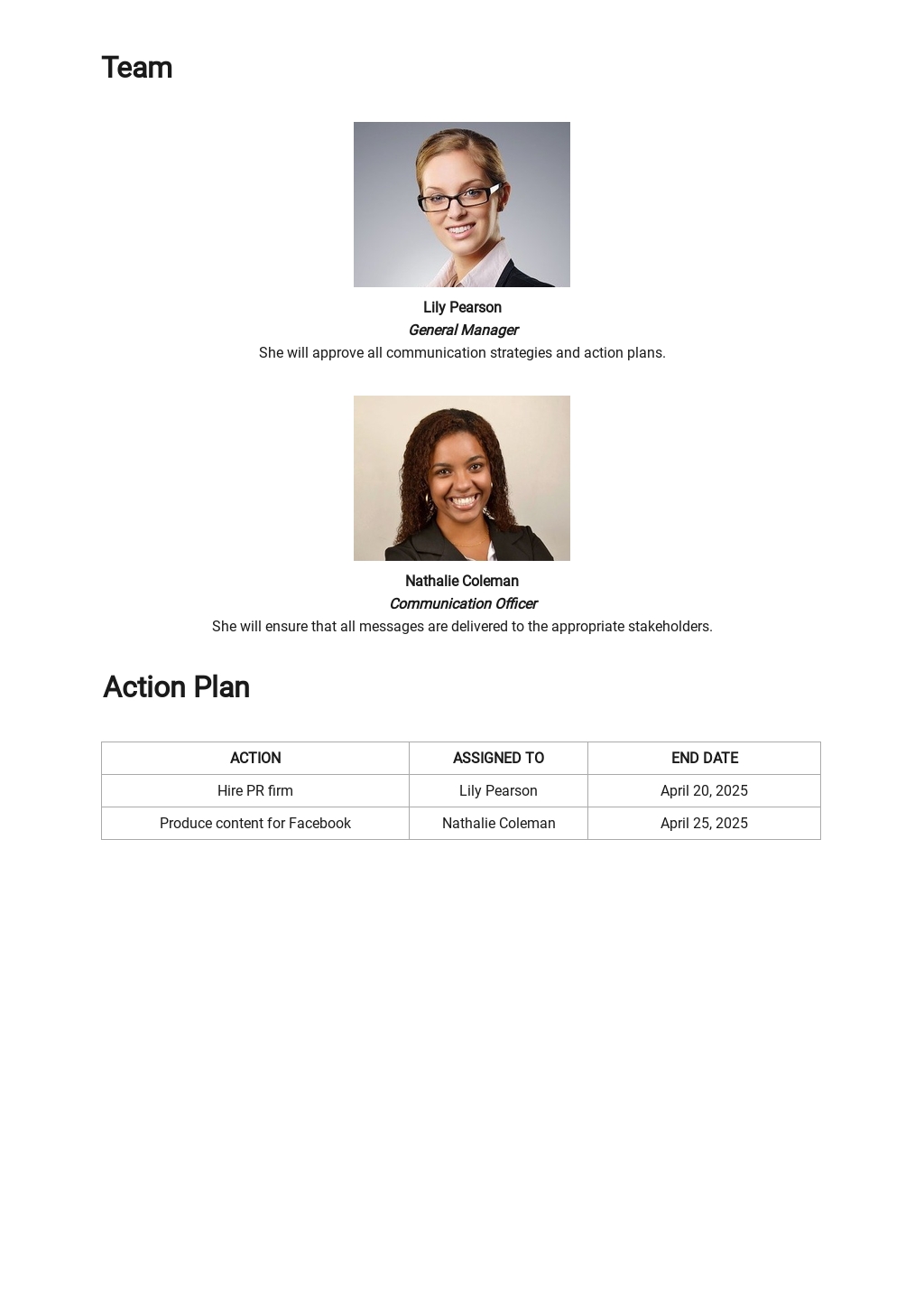 Strategic and Tactical Communication Plan Template in Google Docs, Word ...