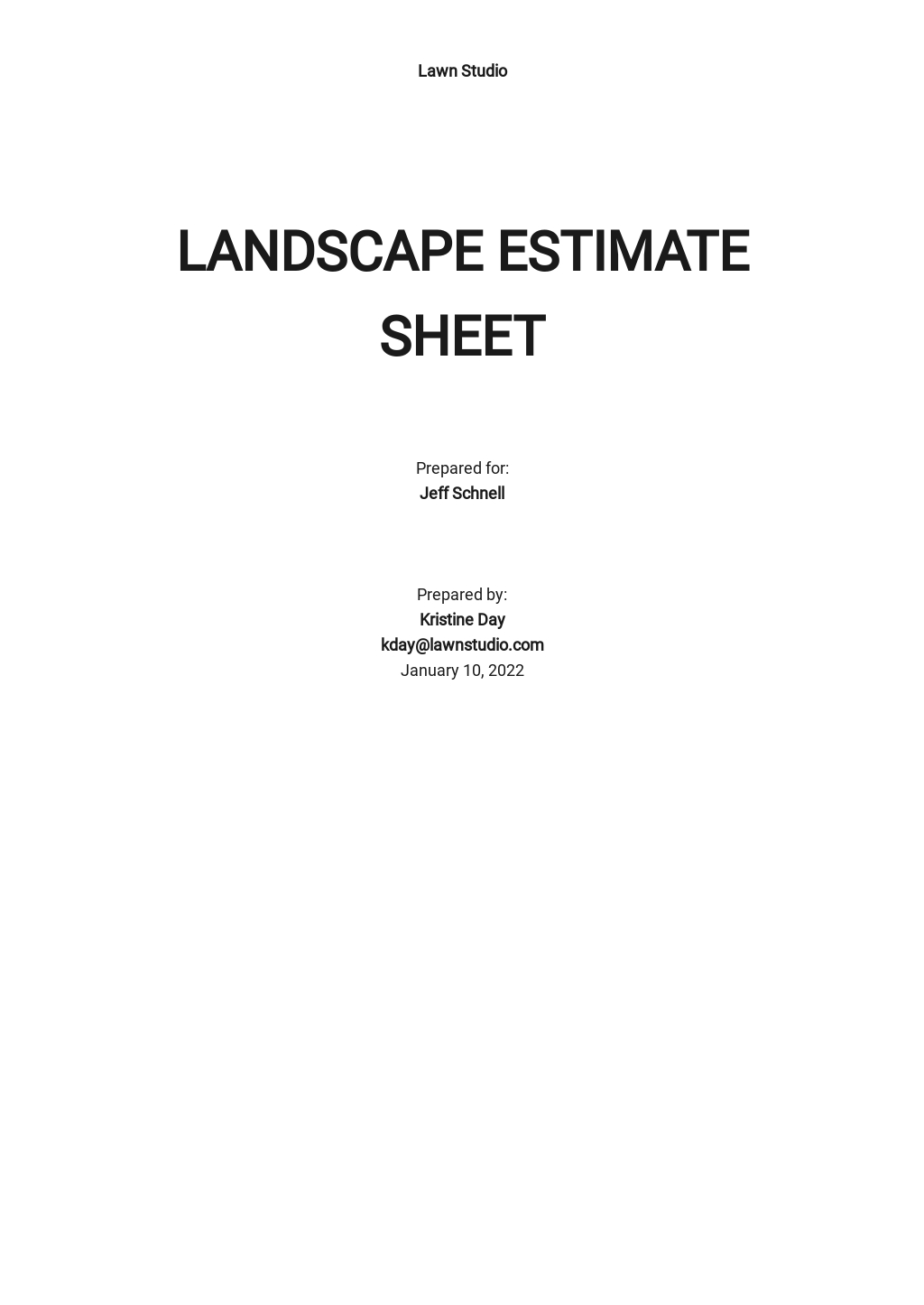 6 FREE Landscape Estimate Templates Edit Download Template