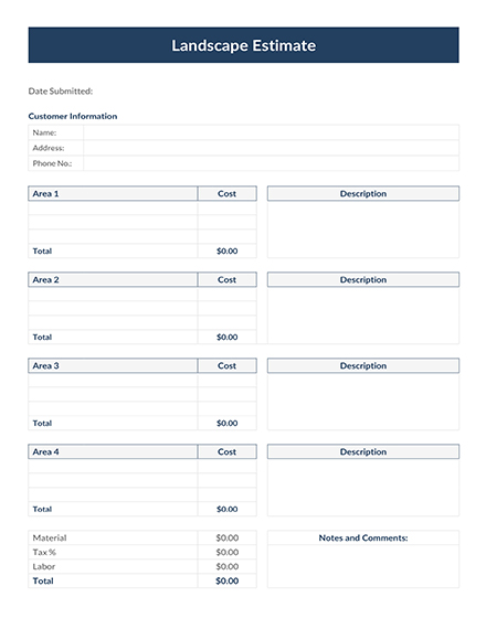Landscape Estimate Template Download 239 Sheets In Word Excel Pages 