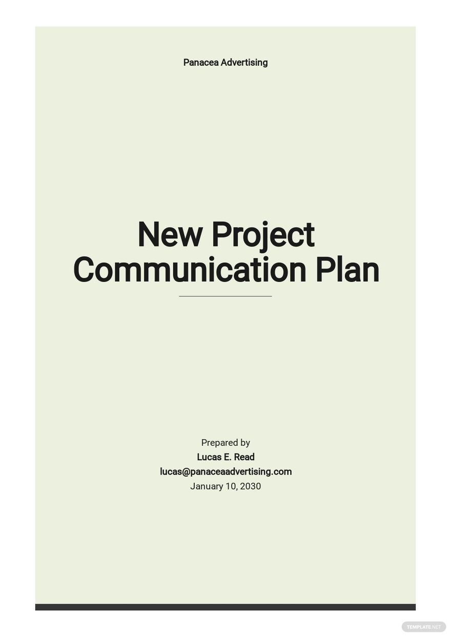 New Project Communication Plan Template - Google Docs, Word, Apple ...