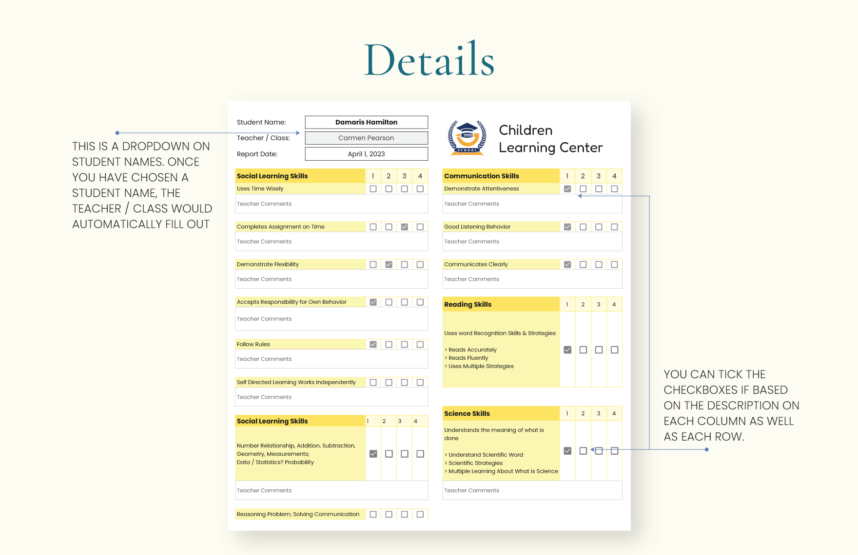 School Report Card Template - Download in Word, Google Docs, Excel, PDF ...