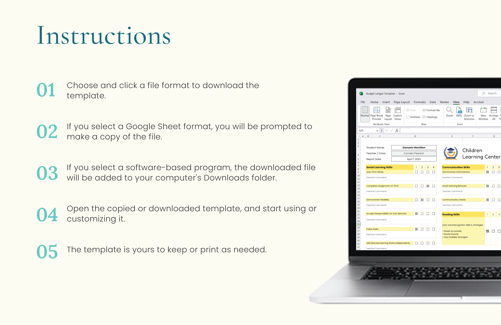 School Report Card Template - Download in Word, Google Docs, Excel, PDF ...