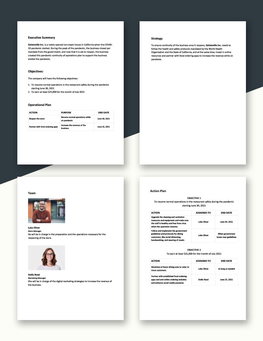 Pandemic Continuity of Operations Plan Template - Google Docs, Word ...