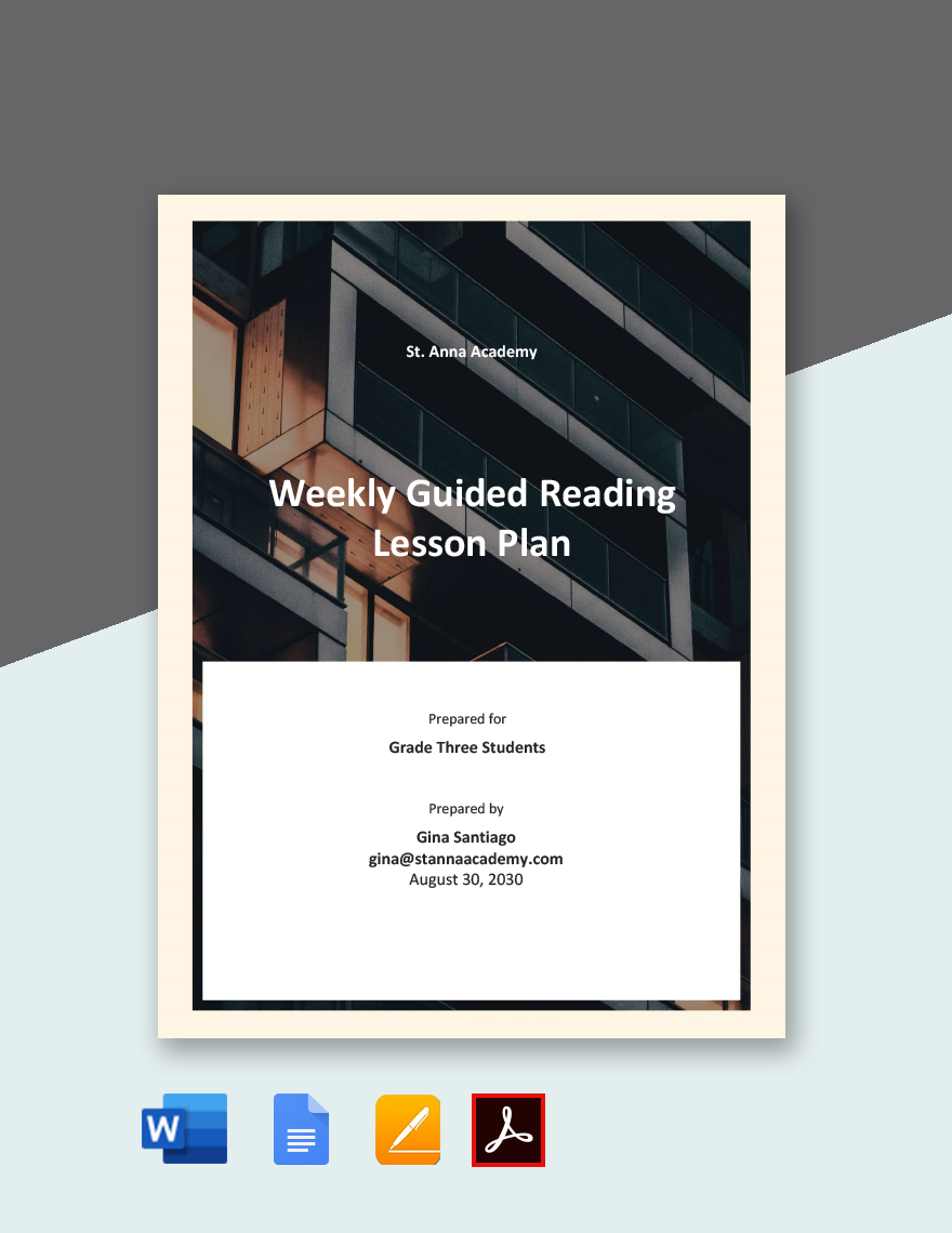 Elementary Guided Reading Lesson Plan Template - Google Docs, Word ...