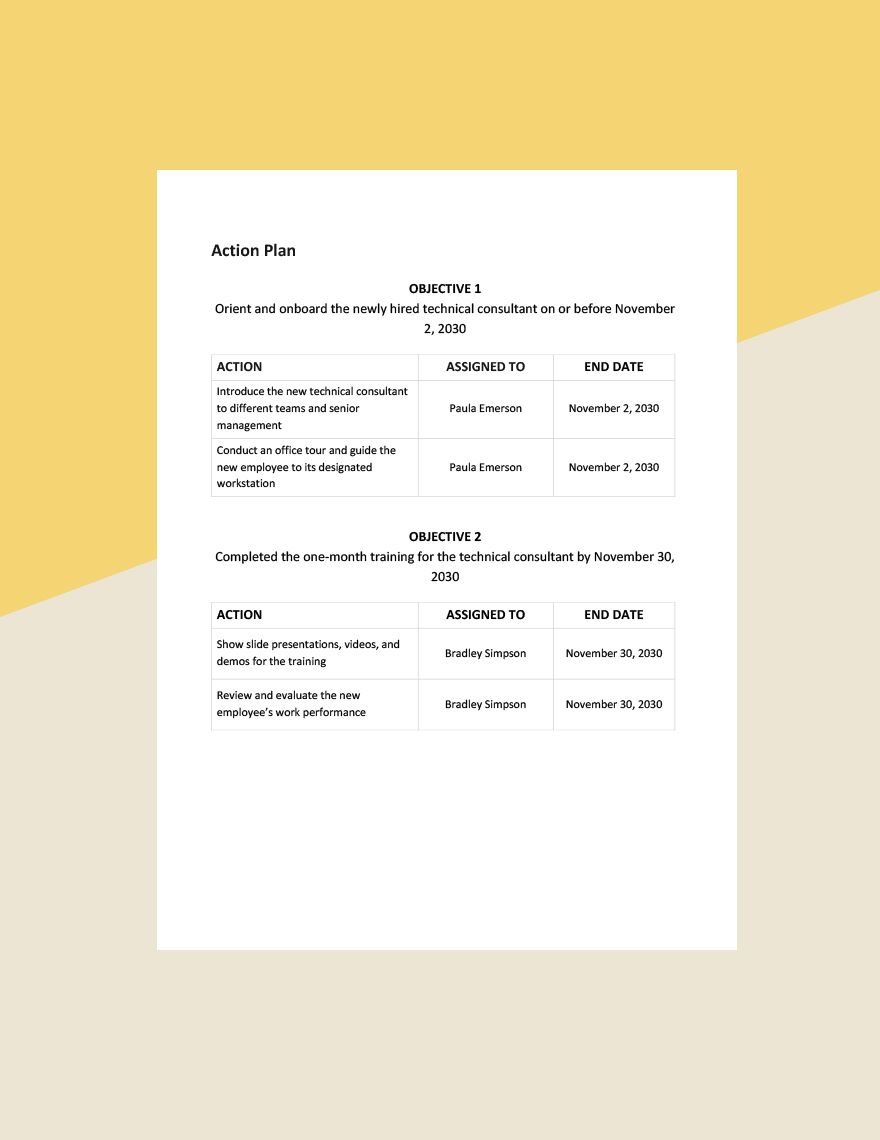 Employee 30 Day Action Plan Template Google Docs Word Apple Pages PDF Template employee-30-day-action-plan-template-google-docs-word-apple-pages-pdf-template