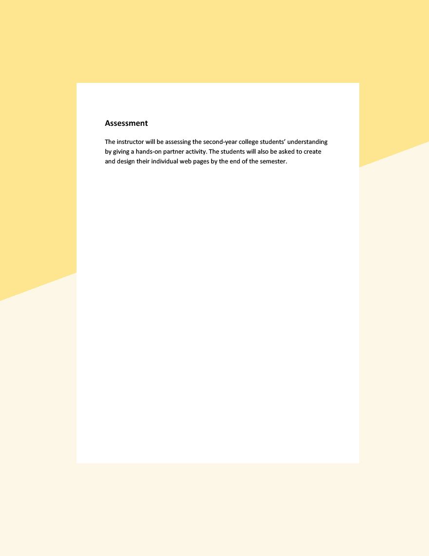 Free Sample College Lesson Plan Template - Google Docs, Word, Apple ...