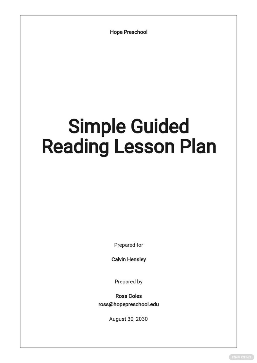 7 Guided Reading Lesson Plan Templates Free Downloads Template