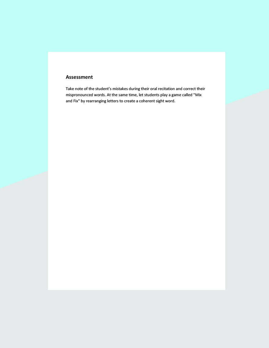 Free Simple Guided Reading Lesson Plan Template - Google Docs, Word ...
