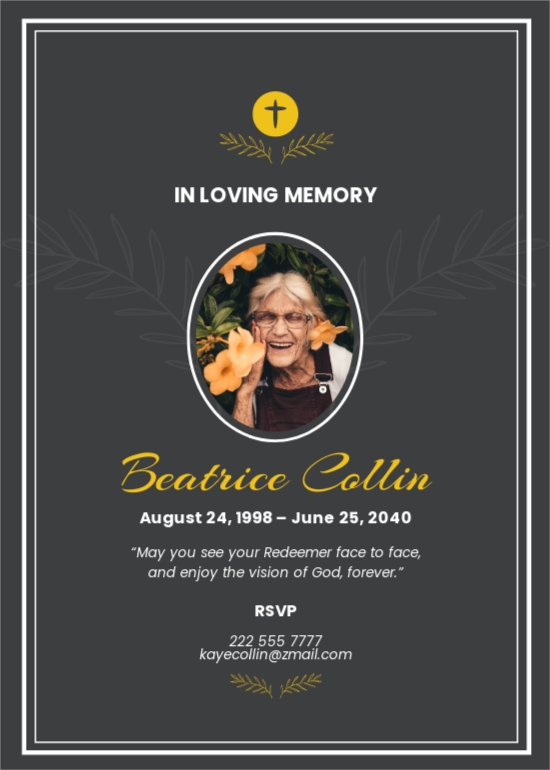 Catholic Funeral Memorial Prayer Card Template Download In Word 