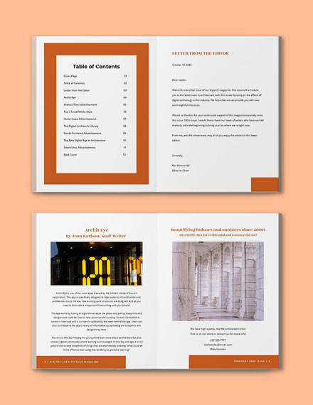 Free Digital Architecture Magazine Template - InDesign, Word | Template.net