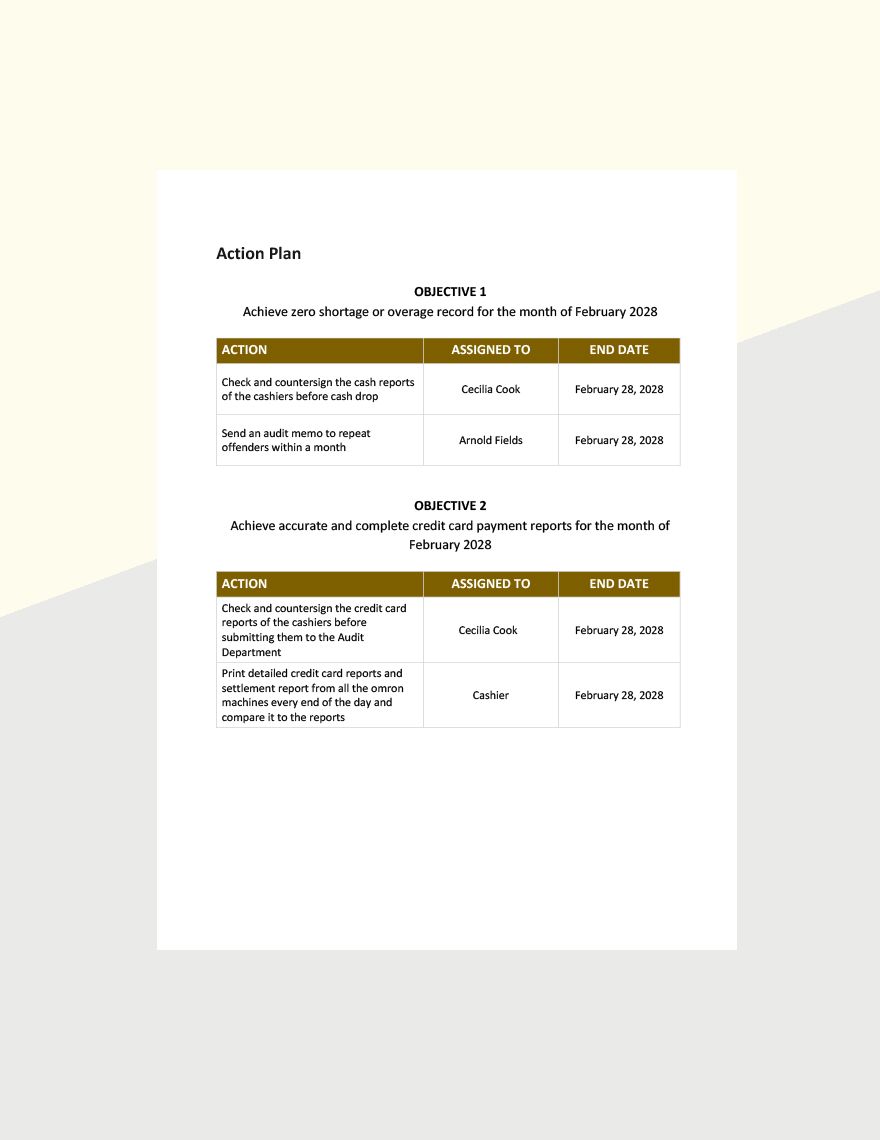 Free Sample Incident Action Plan Template - Google Docs, Word, Apple ...