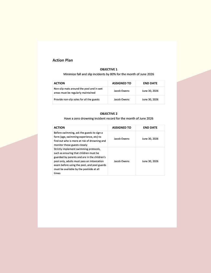 Safety Incident Action Plan Template - Google Docs, Word, Apple Pages ...