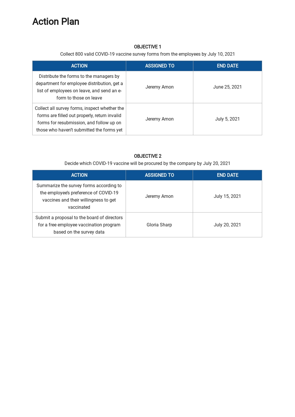 Employee Survey Action Plan Template Employee Survey Action Plan Template