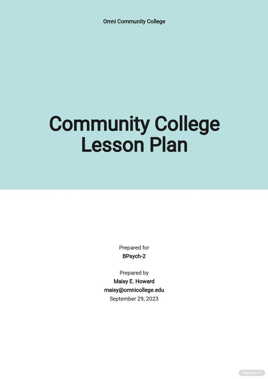 College Professor Lesson Plan Template - Google Docs, Word, Apple Pages ...