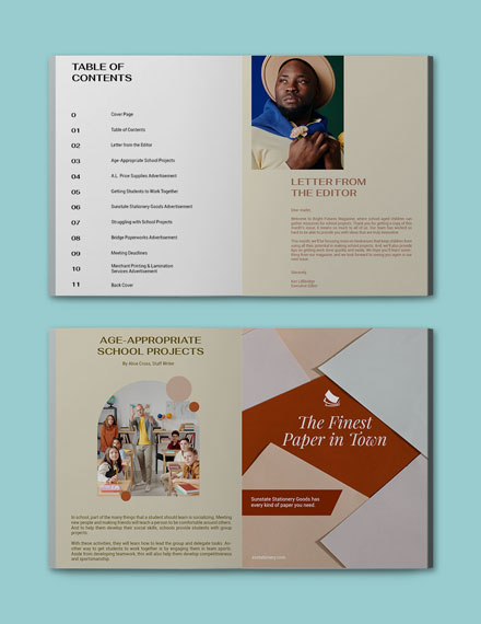 School Project Magazine Template - InDesign, Word, PDF | Template.net