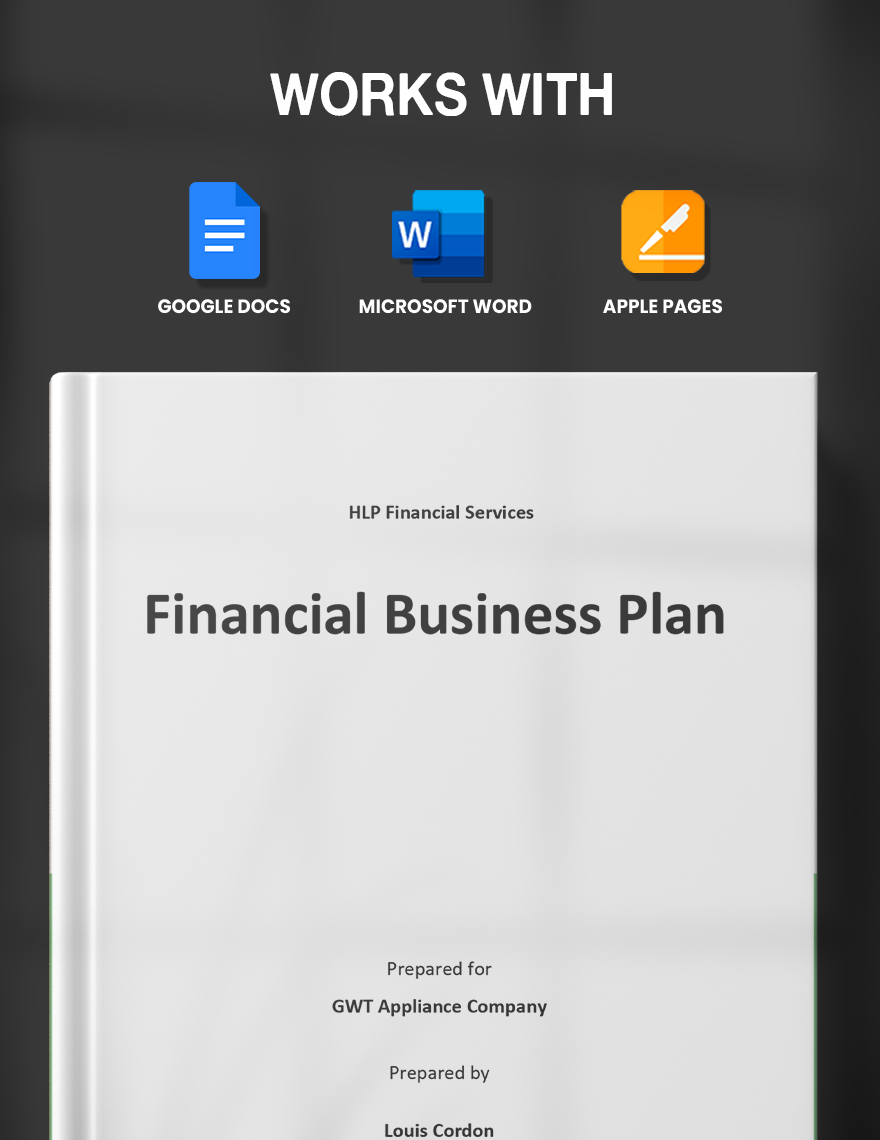 Financial Business Plan Template - Google Docs, Word, Apple Pages ...